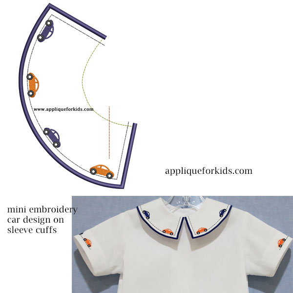 Car Collar Size 2 Applique Design