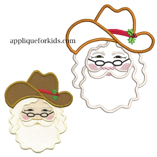 Cowboy Santa Applique Design