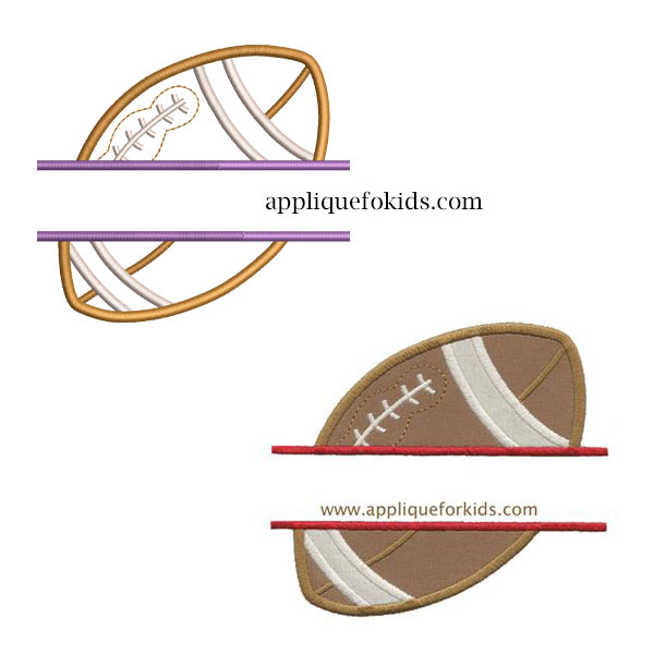 Split Football Applique Design