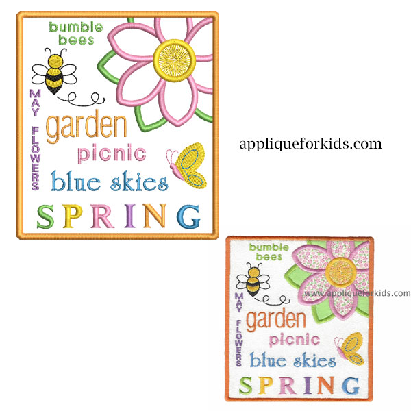 Spring Patch Applique Design