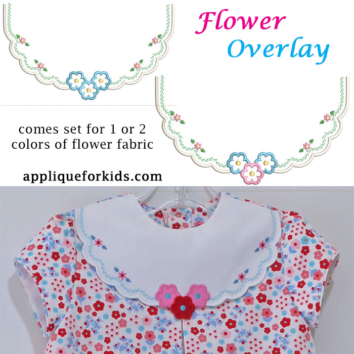 Flower Overlay Applique Collar