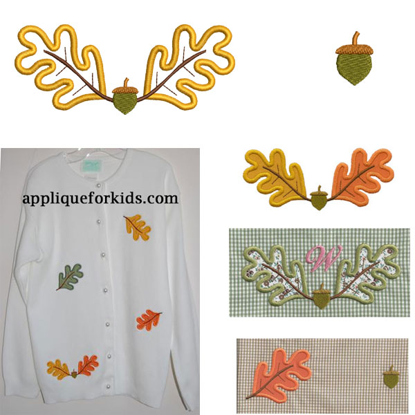 Fall Leaves Applique Design