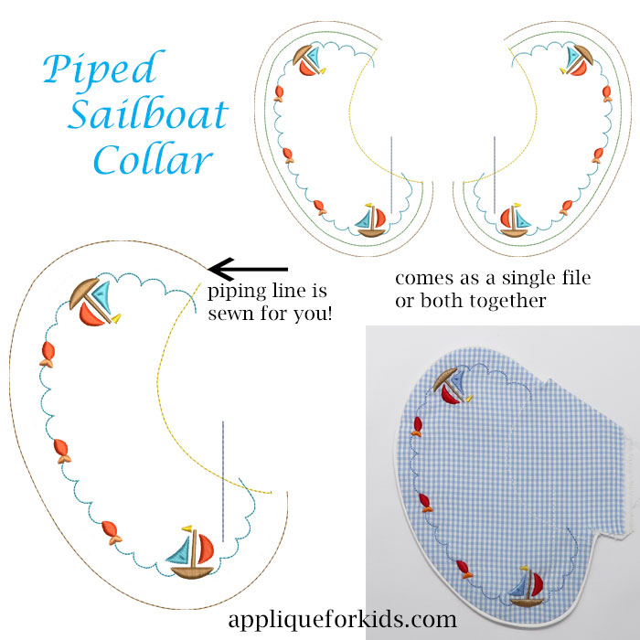Piped sailboat Collar Size 4