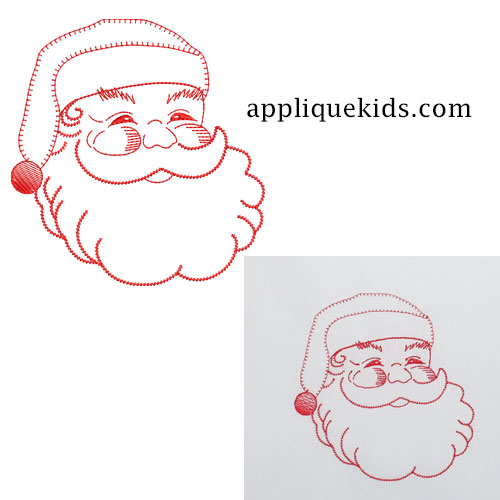 Santa Outline Embroidery Design
