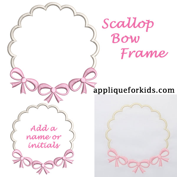 Scallop Bow Frame Embroidery Design
